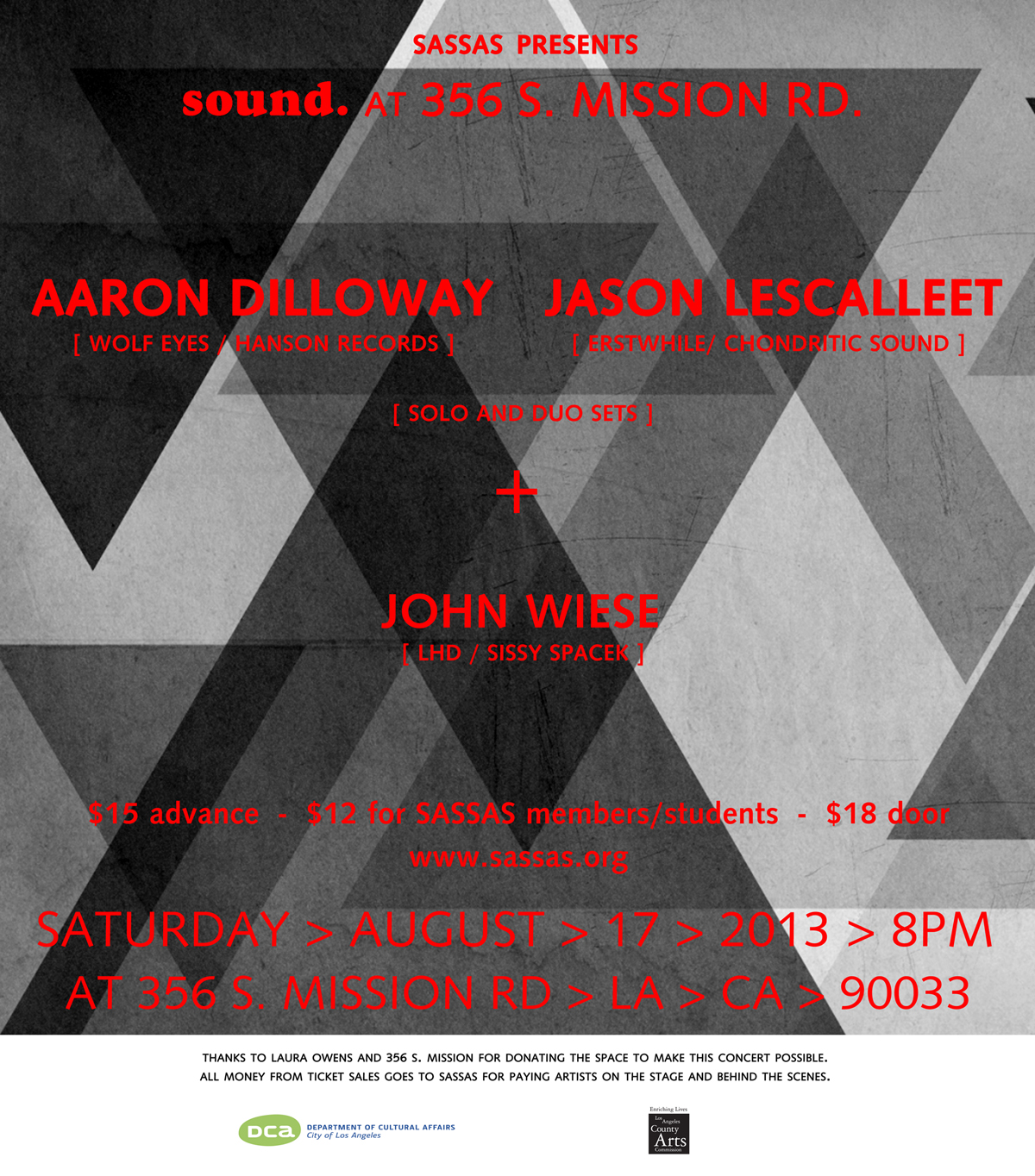 Aaron Dilloway, Jason Lescalleet, and John Wiese | SASSAS